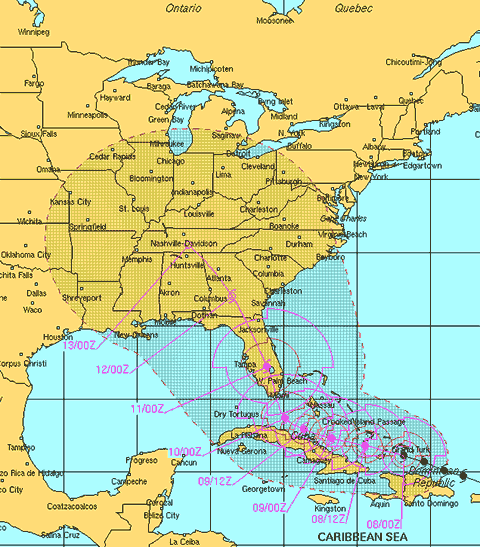 NRL Tropical Cyclone Page forecasts Irma to travel all the way up the ...